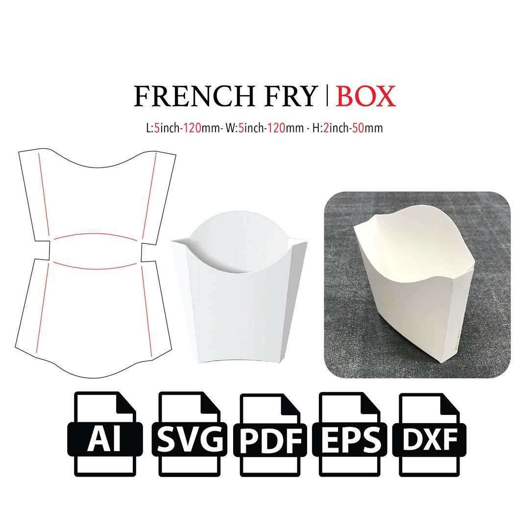 French Fry Box,takeaway Box,food Box Svg,template SVG, Cut File Box SVG ...
