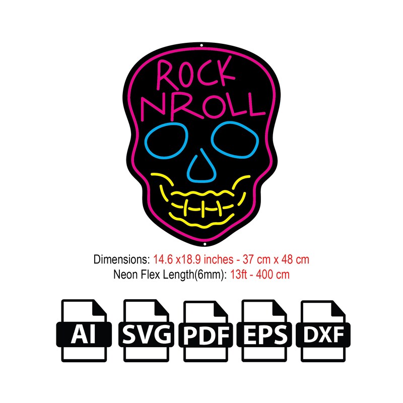 Rock and Roll Skull - Etsy