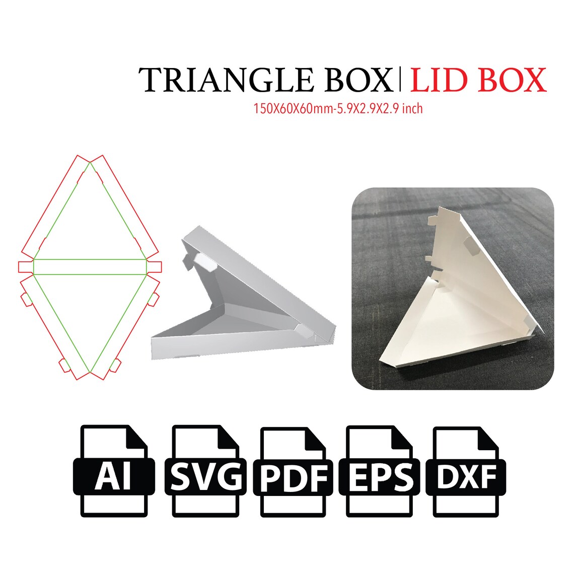 Triangle With Lid Boxtemplate SVG Cut File Box SVG - Etsy