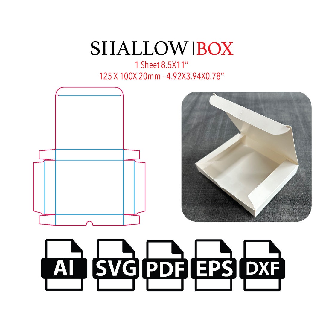 Shallow Box,gift Box Template SVG, Box DXF, Packaging Box SVG, Box Vector, Instant Download Now ...