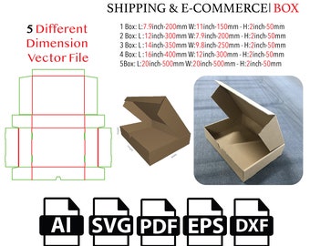 Shipping Box Template - Etsy