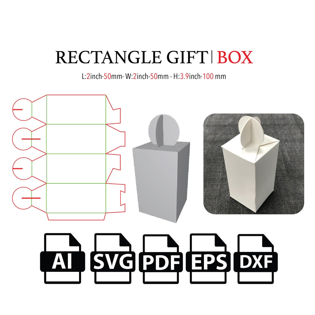 Rectangle Gift Box,template SVG, Gift Box SVG, Party Favor Box ...