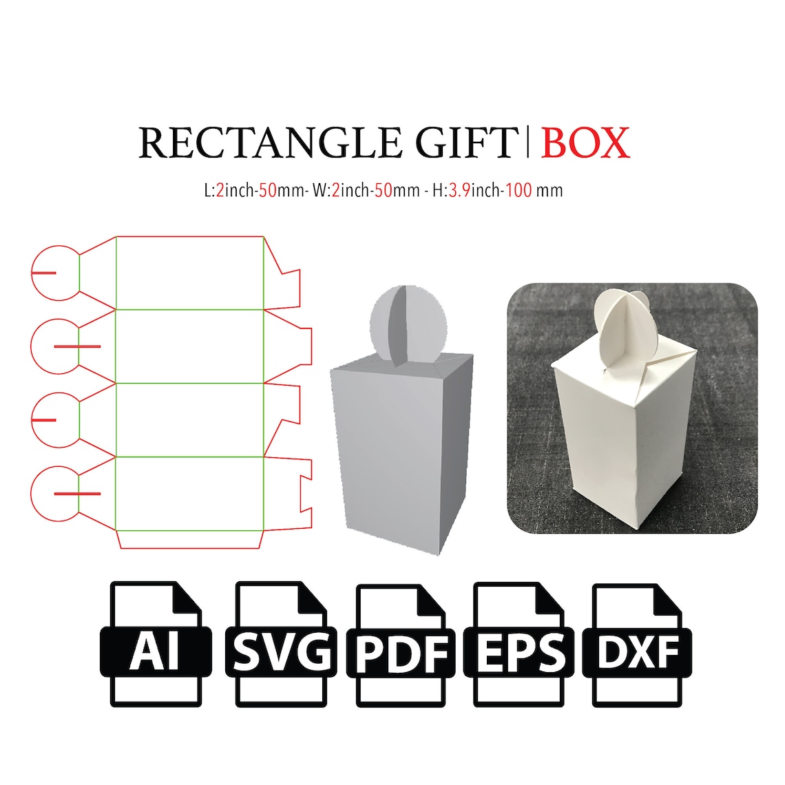 Rectangle Gift Boxtemplate SVG Gift Box SVG Party Favor Box - Etsy