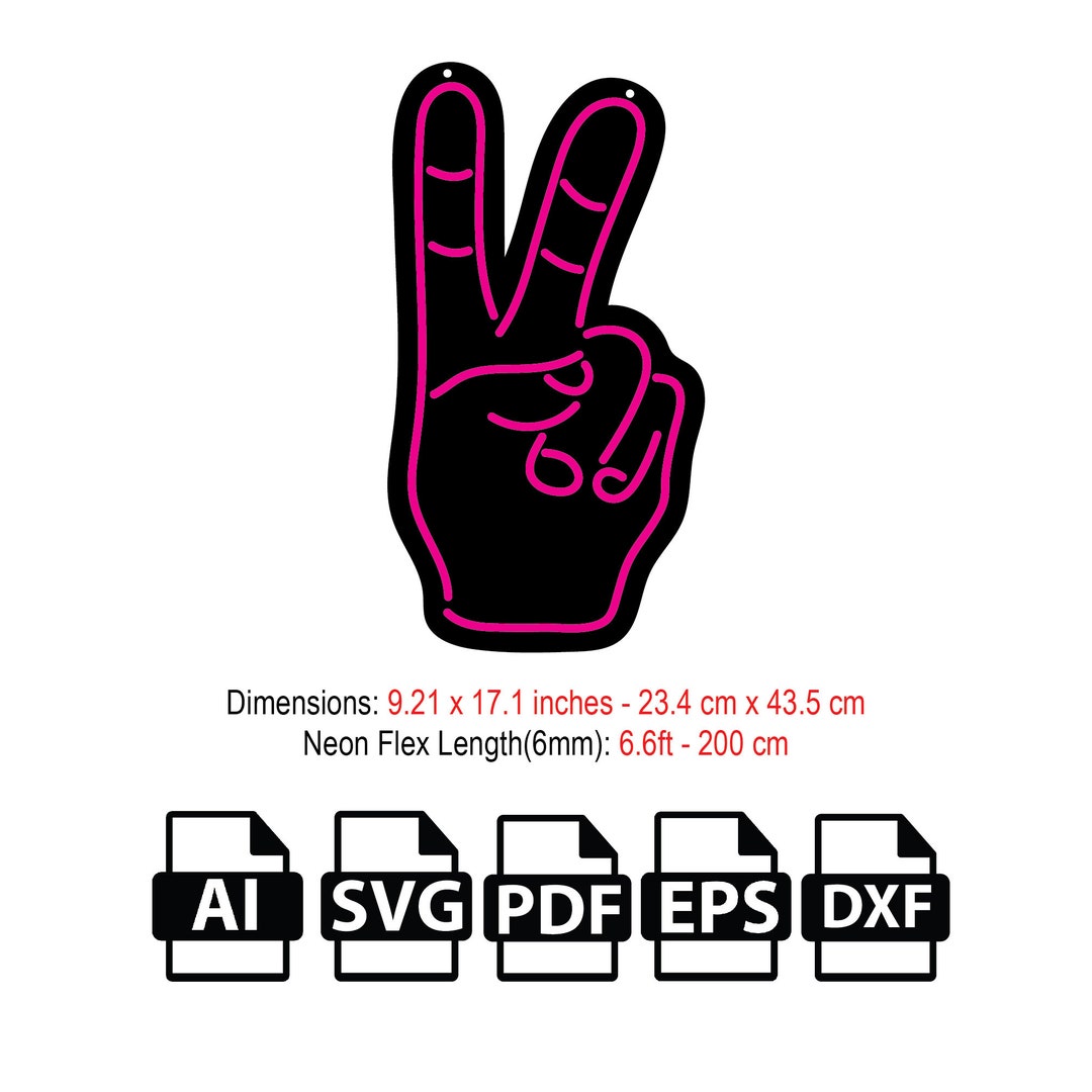 DIY Peace Neon Flex Sign SVG File, Template,vector,artwork,svg to Make ...