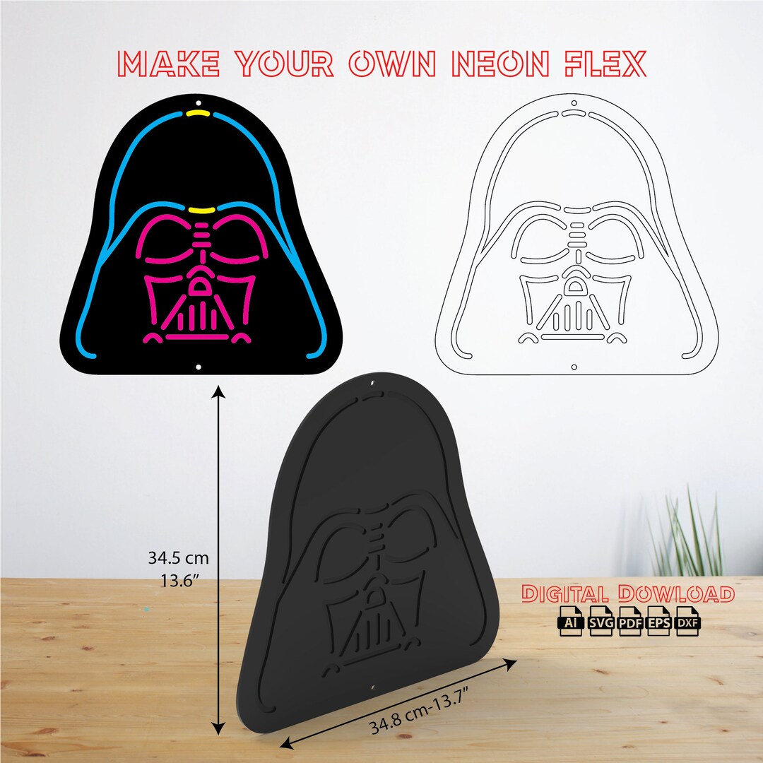 DIY Darth Vader Neon Flex Sign SVG File - Etsy
