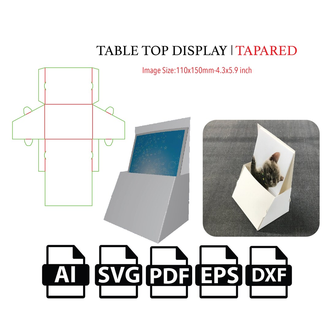 Table Top Display Tapered Body,template SVG, Cut File Box SVG ...