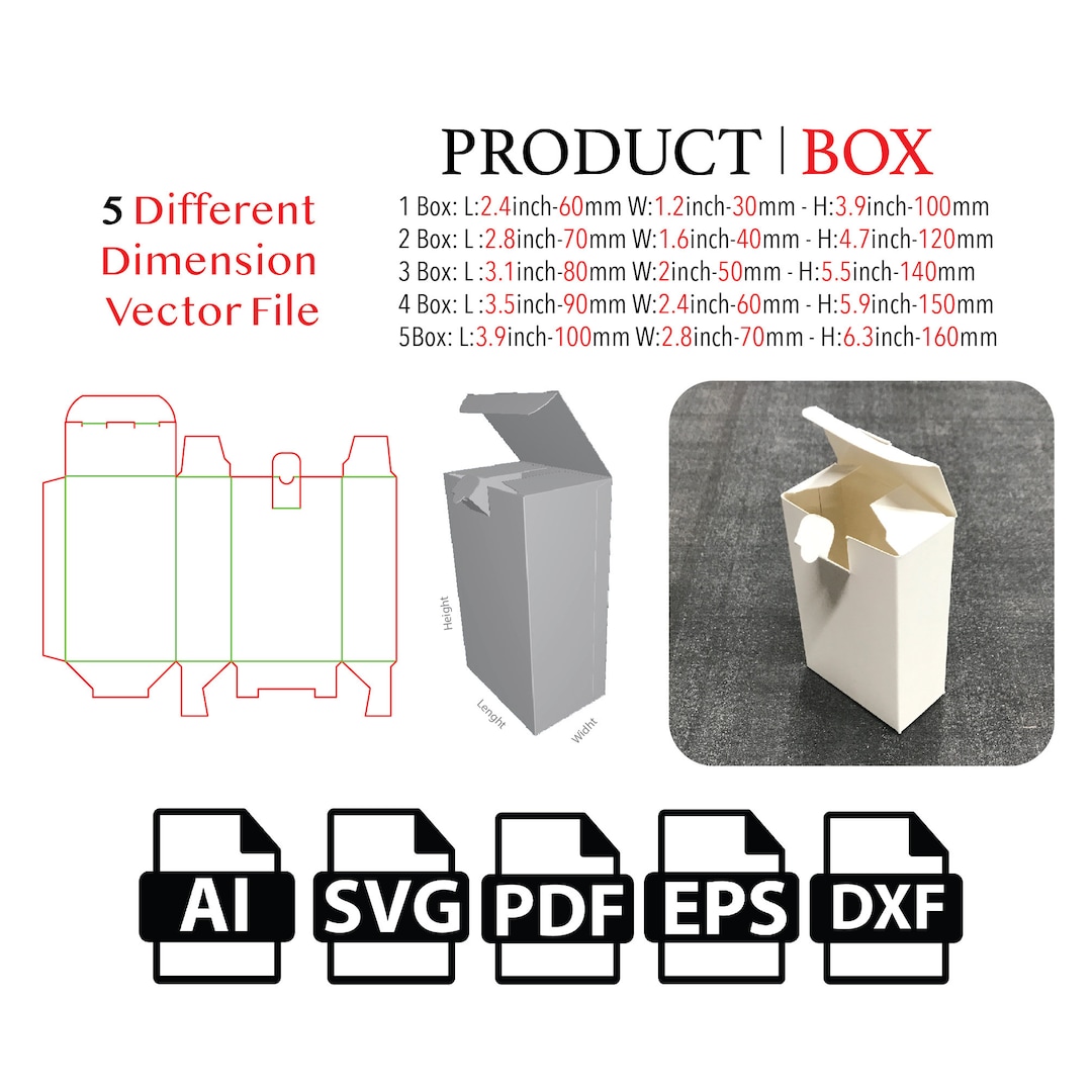 Rectangle Product Box With Lock,template SVG, Cut File Box SVG ...