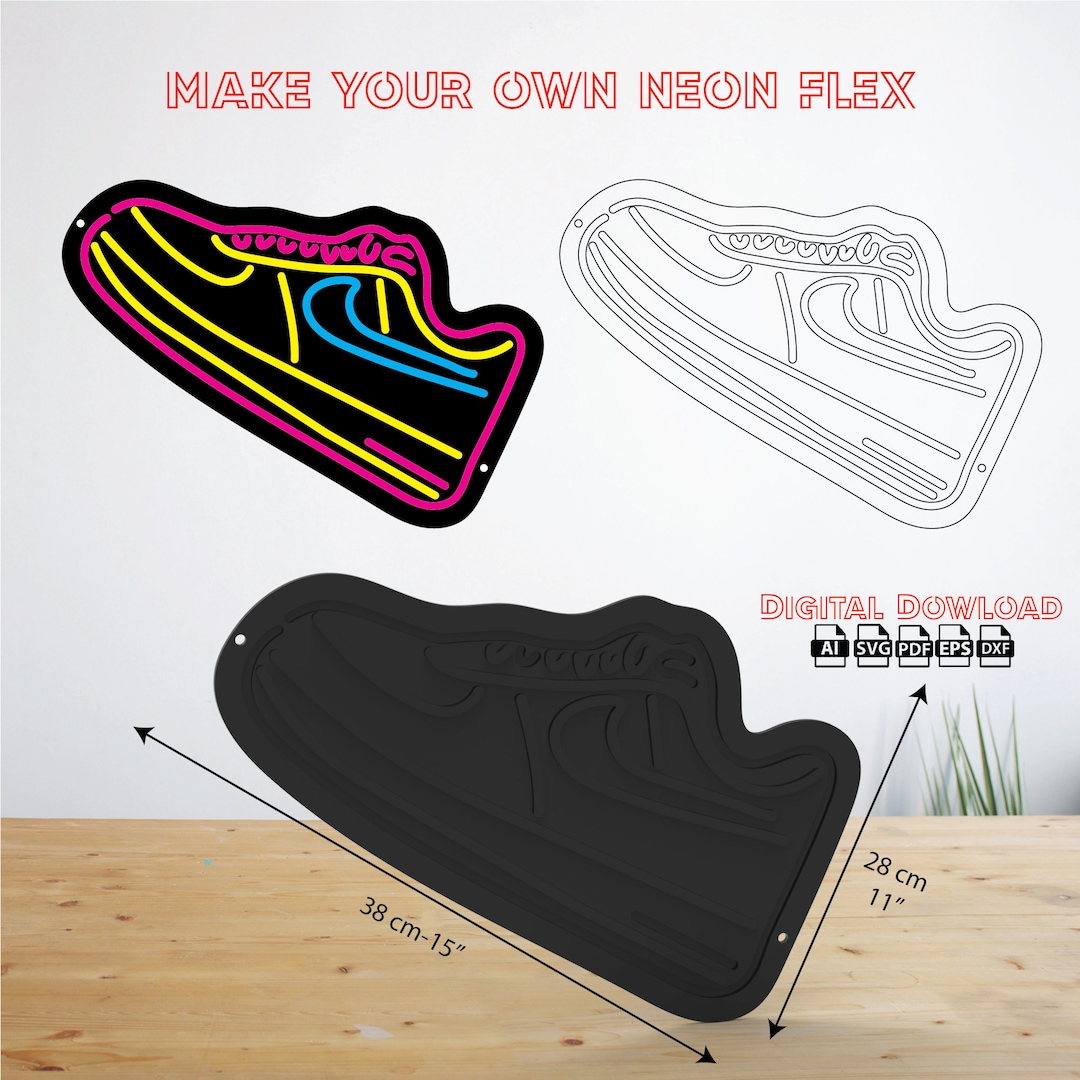 DIY Sneaker Neon Flex Sign SVG File - Etsy