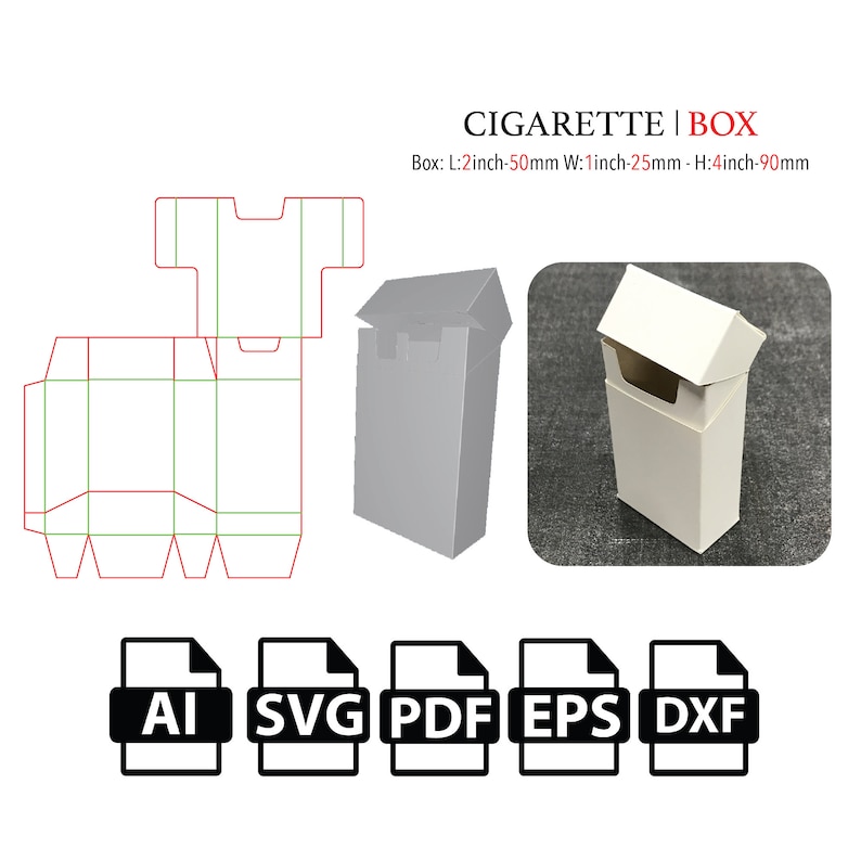 Cigarette Box,tabacco Box,cut File Box SVG, Case SVG, Box Vector Svg ...