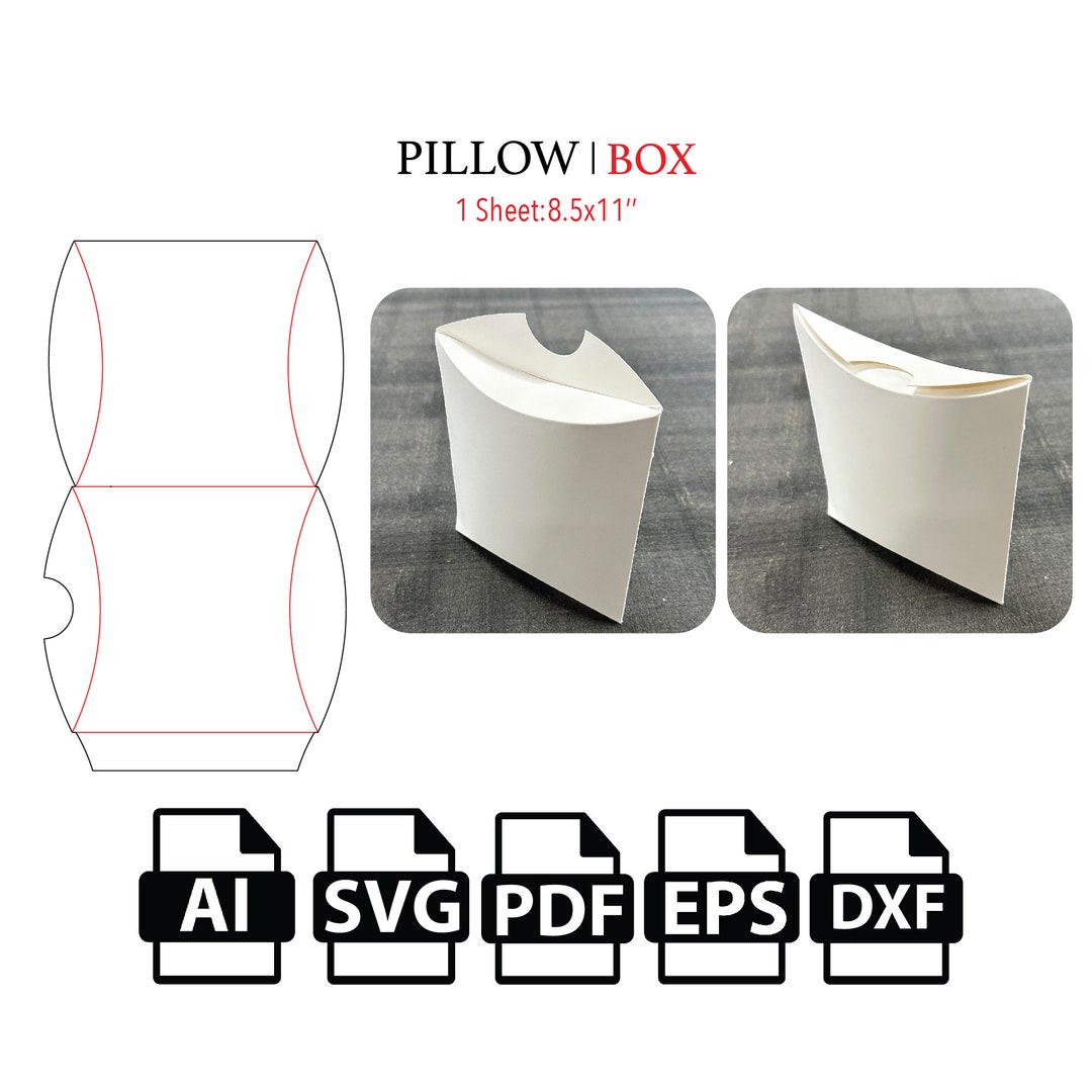 Pillow Box Template, Pillow Box Svg, Box Template, Svg, Gift Box SVG ...