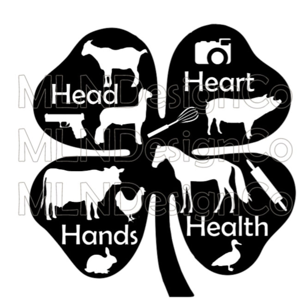 4H 4-H Head Heart Hands Health Digital Download Design - Etsy