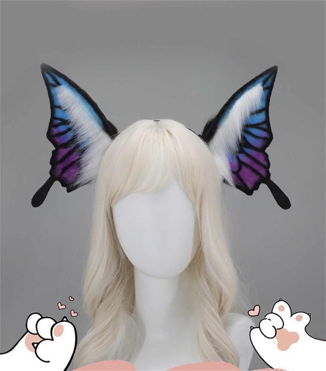 Handmade Butterfly Wings Headband Cosplay Fairy Ear Headband Hairband ...