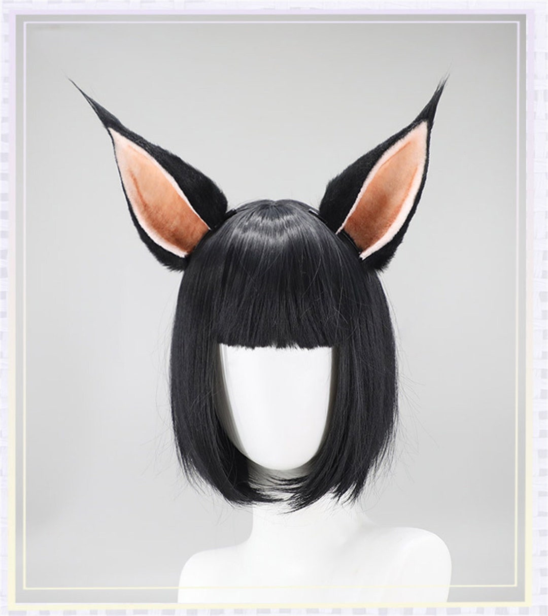 Handmade Cat Ears Headband, Furry Faux Fur Cat Kitten Ears Hairband for ...