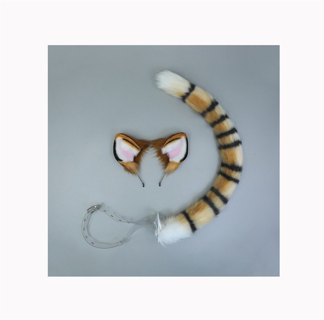 Tiger Ear Headband Tiger Tail Set, Artificial Hair Animal Ear Headband ...