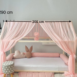 Canopy Pink for Girls, Montessori Canopy, Tulle Curtains for Bed ...