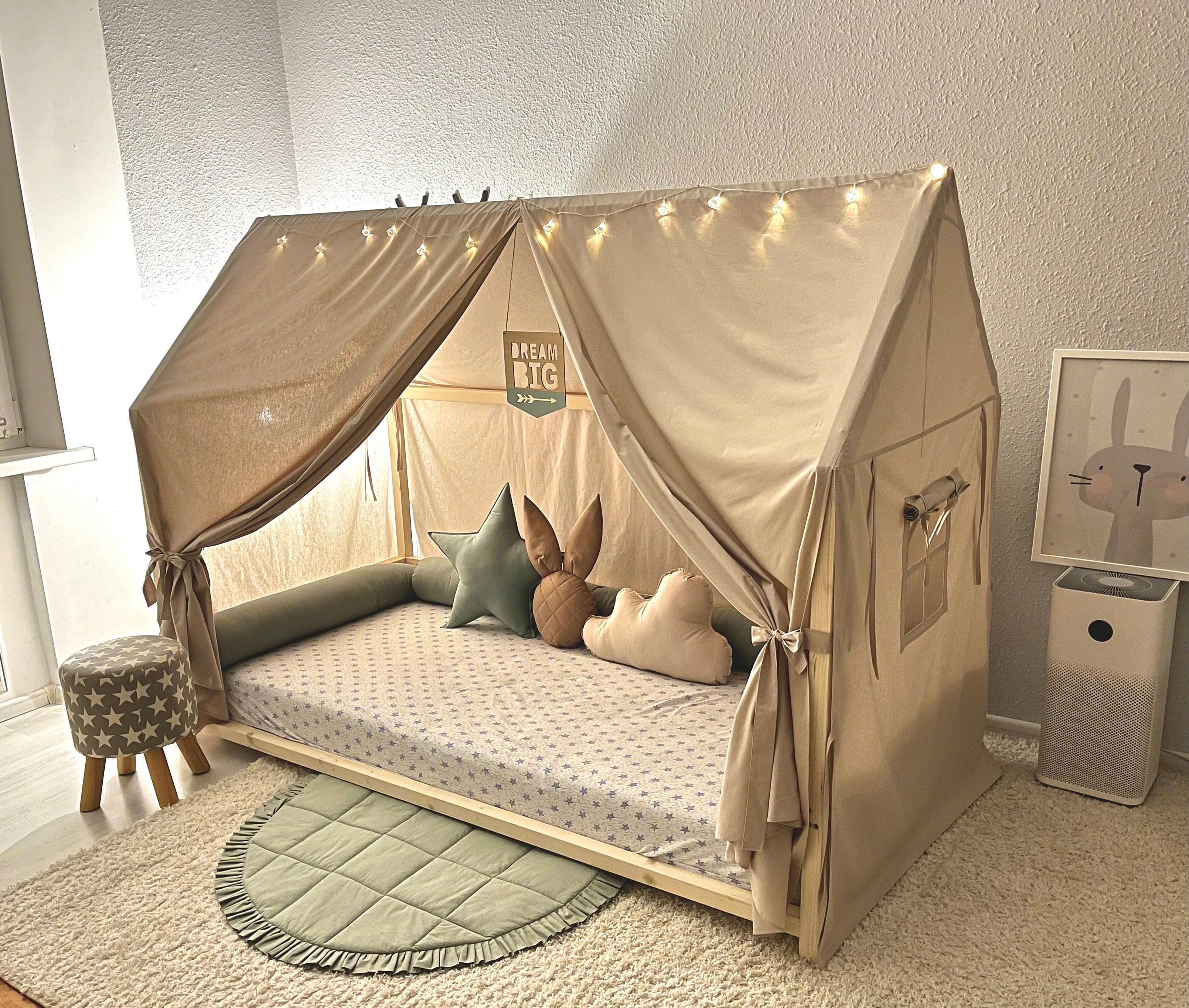 CANOPY for HOUSE BED Montessori Bed Canopy Bed Curtains Montessori House house Bed Canopy Canopy Bed Curtains Play Tent Bed Baldachin Etsy