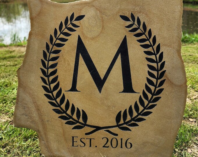 Personalized Engraved Monogram Name Rock - Custom Stone - Garden Decor ...
