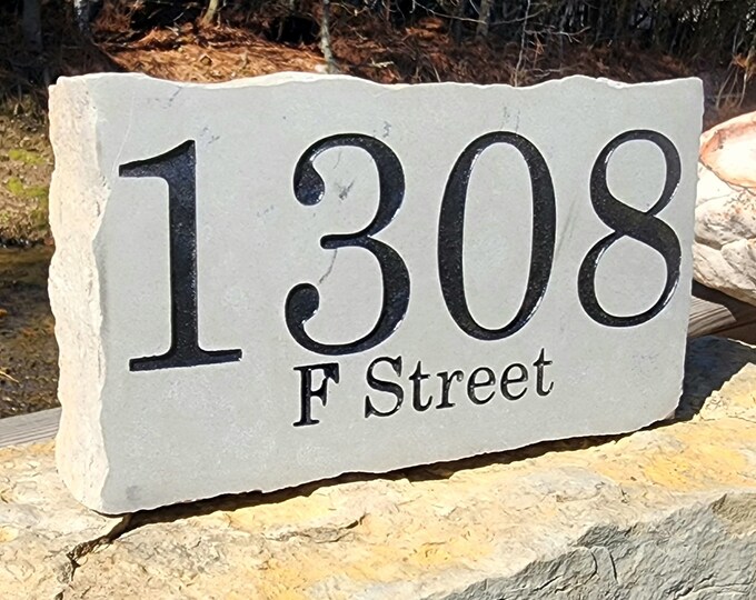 Address Stone - Custom Stone - Garden Decor - Yard Decor - Home Decor ...