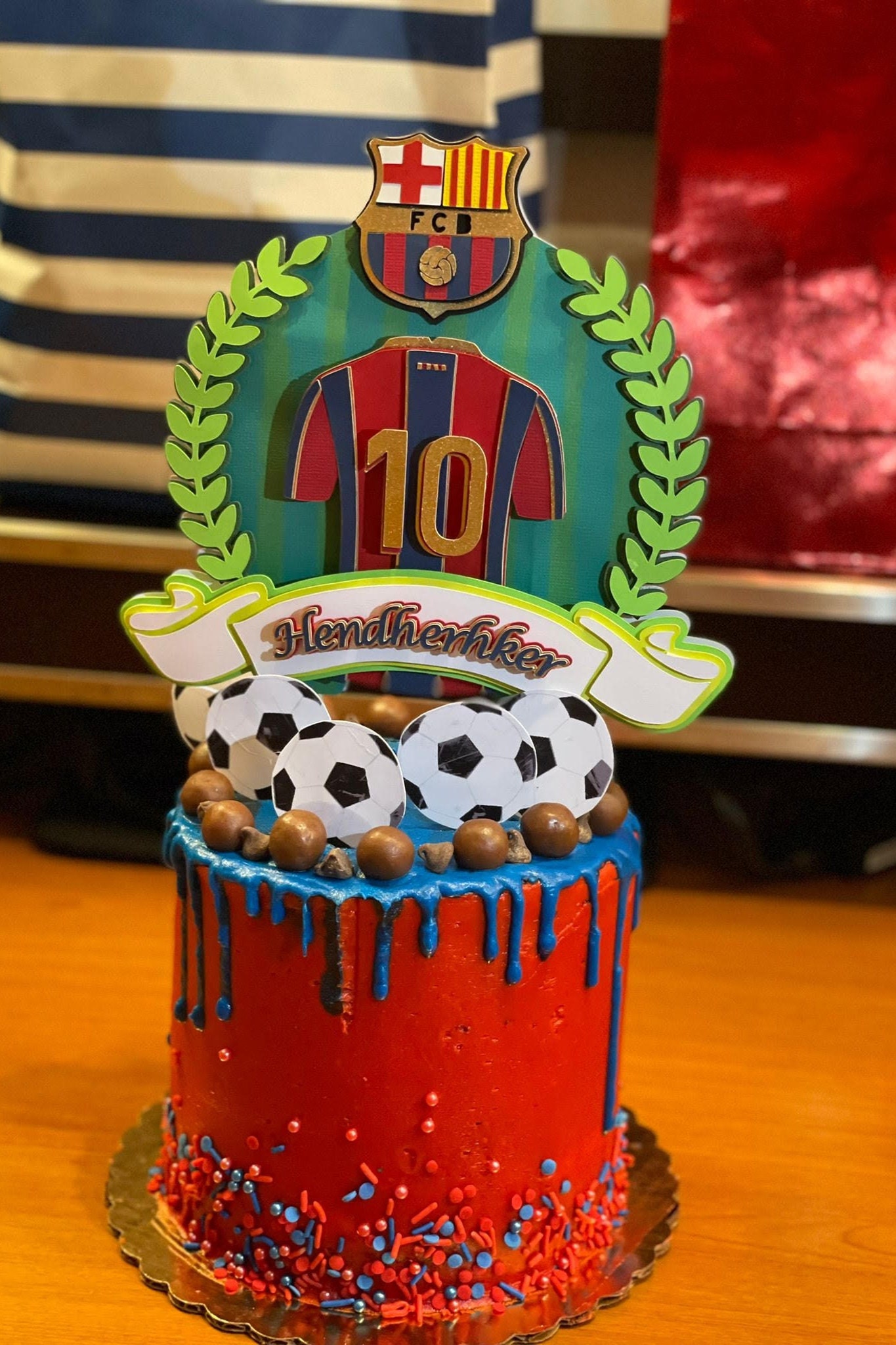 Barcelona FC Cake Topper: Layered Cardstock Futbol Party Decor - Etsy