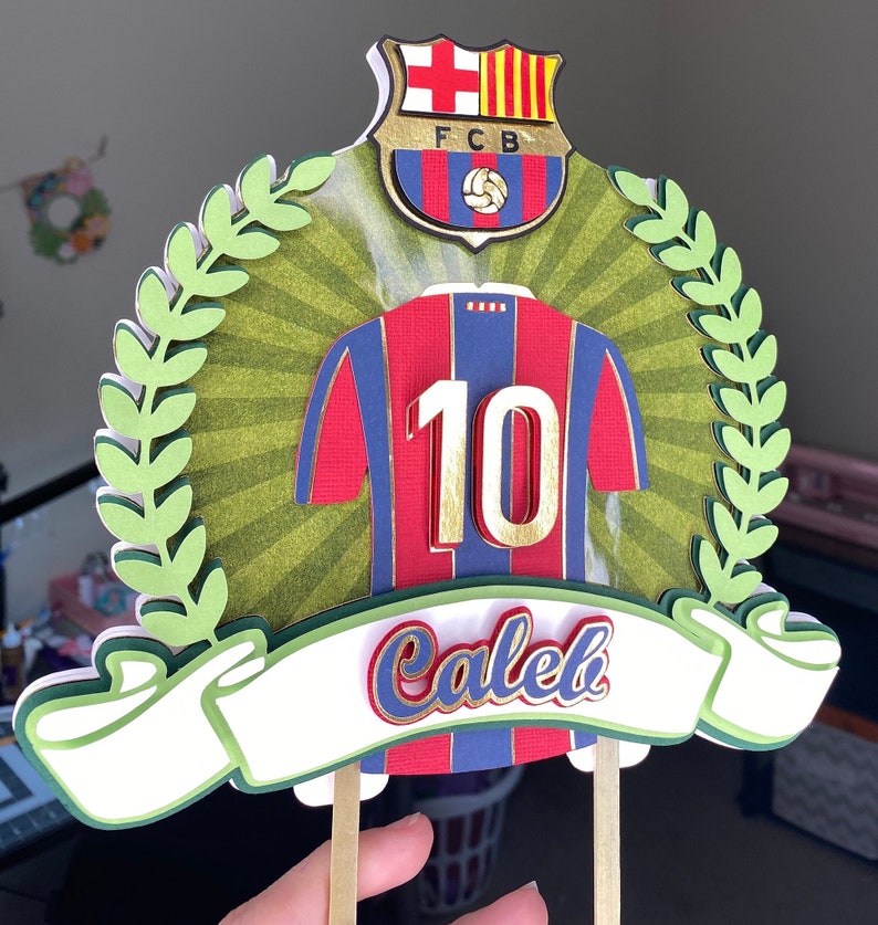 Barcelona FC Cake Topper: Layered Cardstock Futbol Party Decor - Etsy