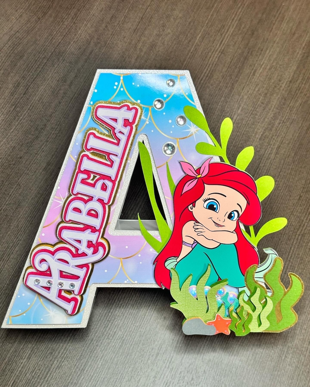 Baby Ariel 3D Letter: Little Mermaid Party Decoration - Etsy