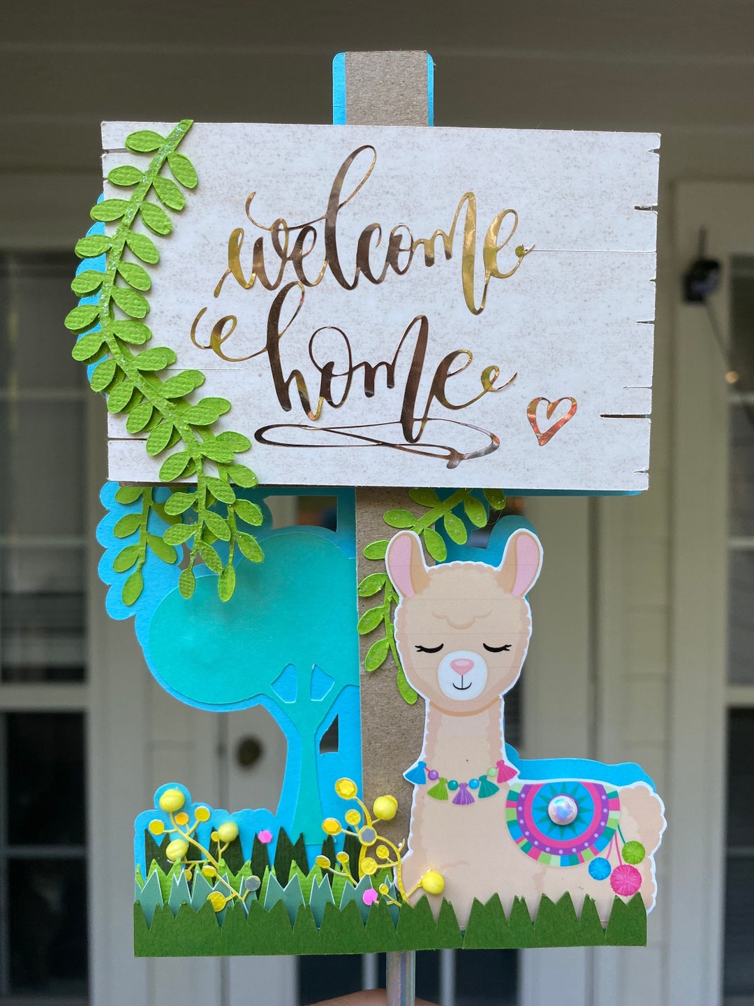 Welcome Home Sign, Welcome Home Cake Topper, Llama Cake Topper, Llama ...