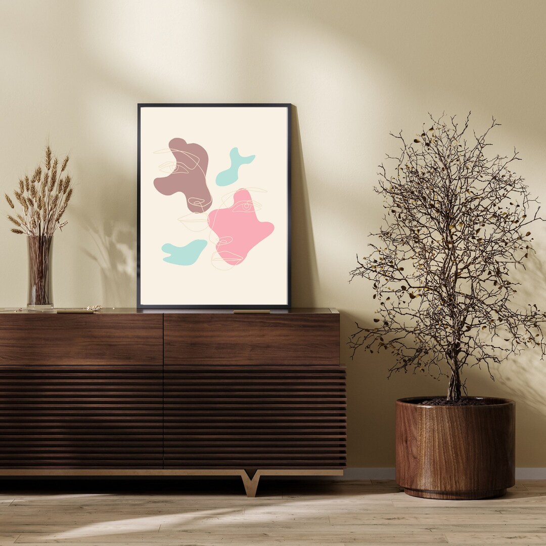 Neutral Boho Poster Printable Decor Set of 8, Bundle Face Line Art ...