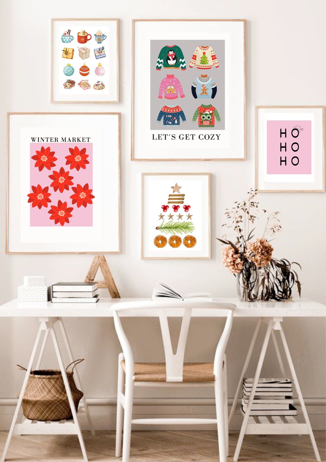 Magic Christmas Poster Bundle, Set of 9 Xmas Decor, Holiday Wall Art ...