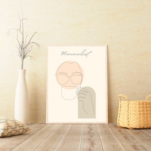 Neutral Boho Poster Printable Decor Set of 8 Bundle Face Line - Etsy