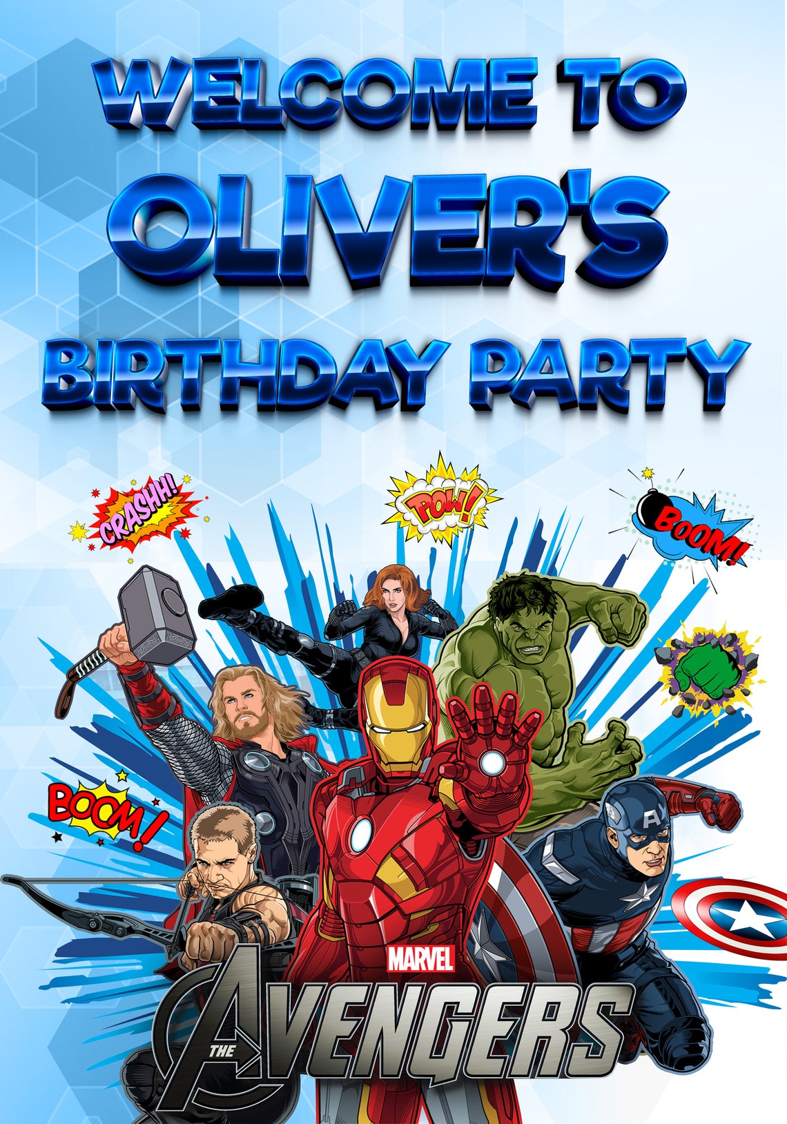 AVENGERS Birthday Welcome Sign Avengers Personalized Birthday - Etsy