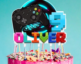 Personalized DIGITAL File Cake Topper, Video Game Inspired Birthday ...