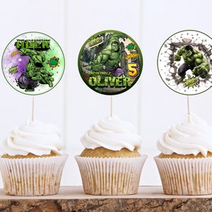 Printable Hulk Round Cake Topper, Hulk Birthday Round Cake Topper, Hulk ...