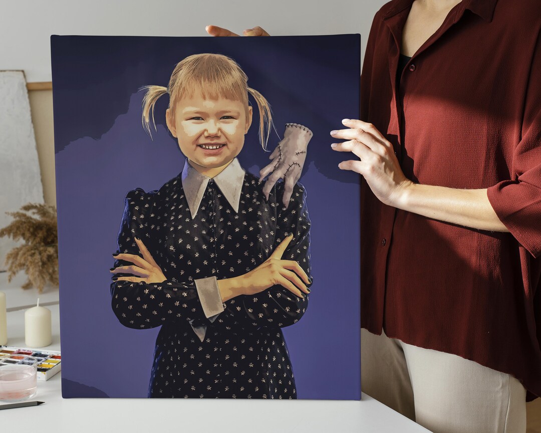 Addams Custom Portrait, Get Your Own Wednesday Portrait From Your Photo ...
