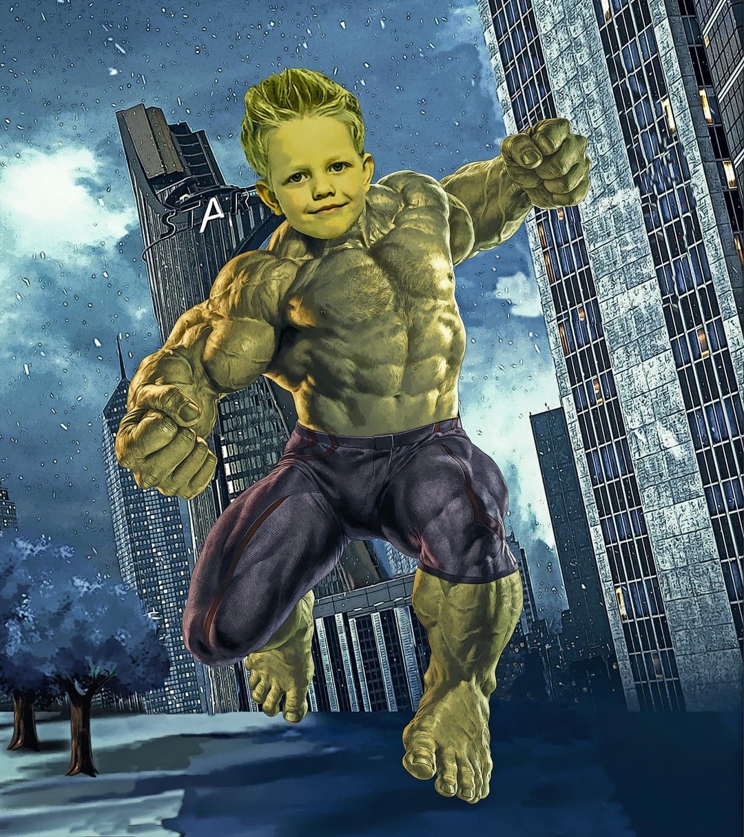 Hulk Custom Portrait, Get Your Own Hulk Portrait From Your Photo ...