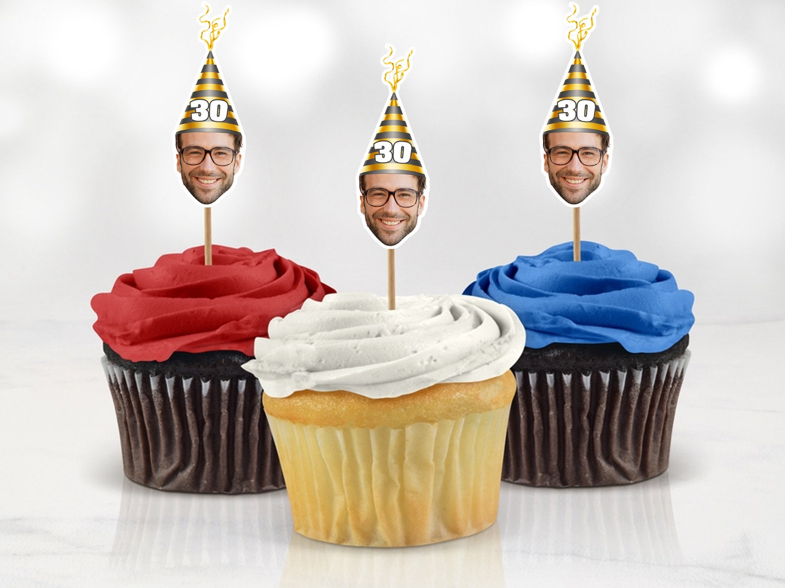 Printable Photo Cupcake Toppers Portrait Cupcake Toppers - Etsy Australia