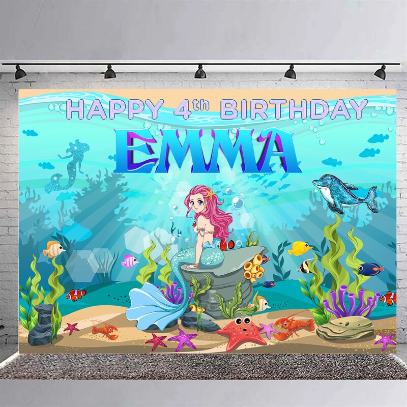 Mermaid Party Backdrop - Etsy
