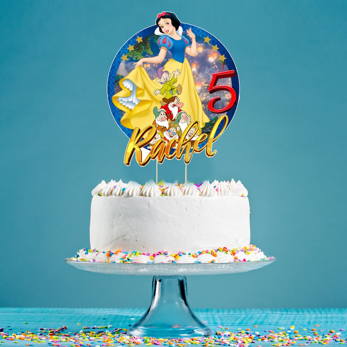Printable Snow White Cake Topper princess Birthday Party Cake - Etsy