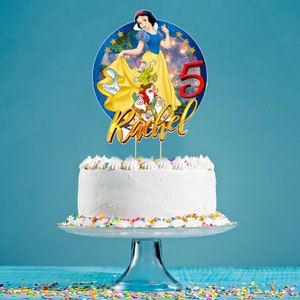 Printable Snow White Cake Topper ,princess Birthday Party Cake Topper ...