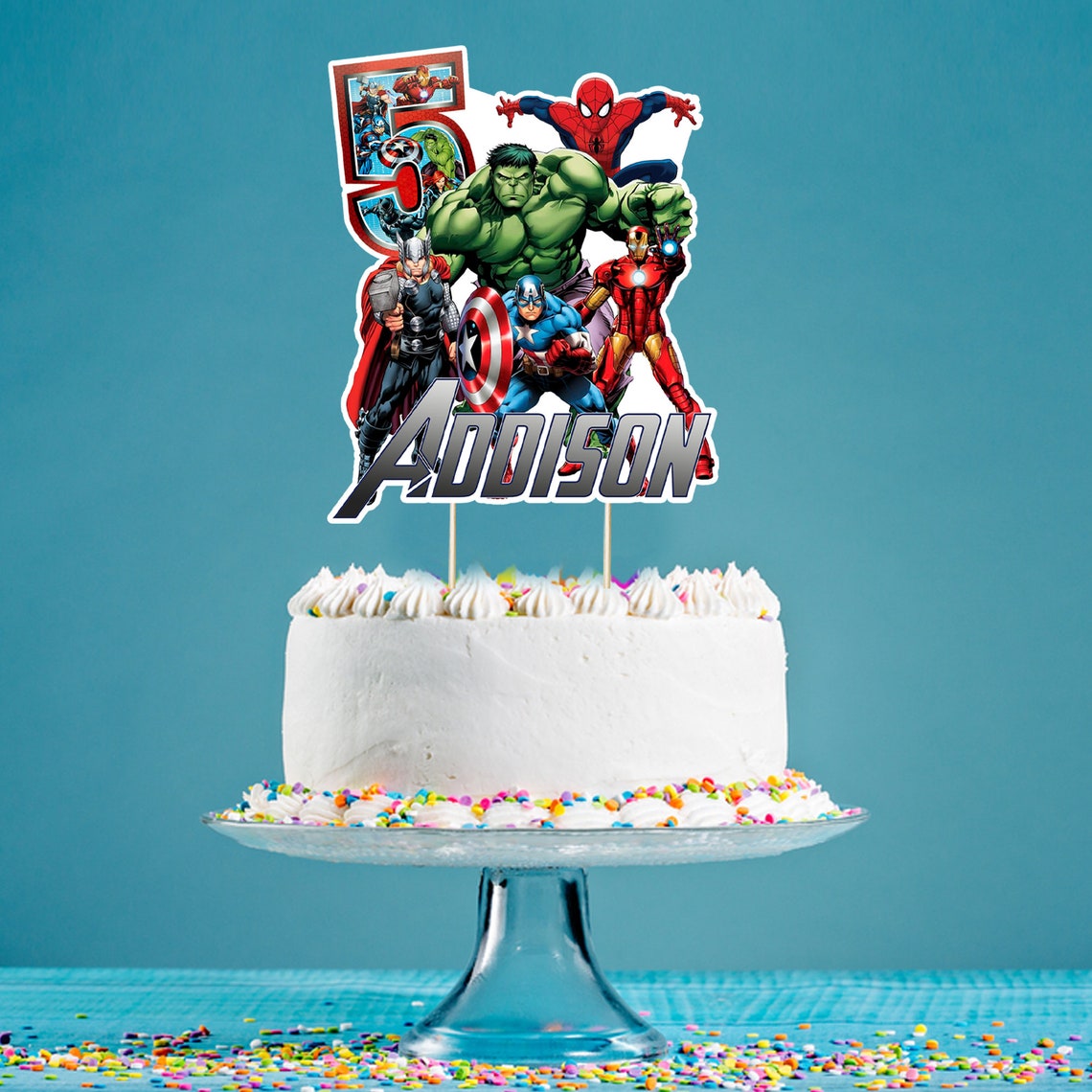 Printable Avengers Cake Topperavengers Birthday Party Cake - Etsy