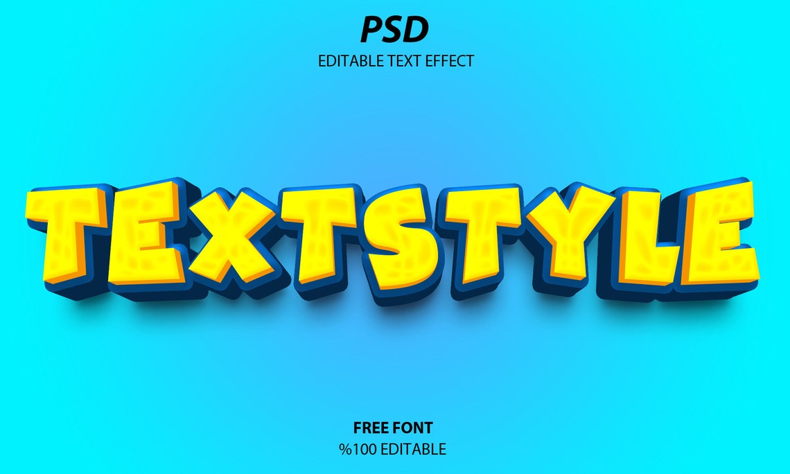 Text Style Effect 3D PSD Text Effect 3D Editable Font - Etsy