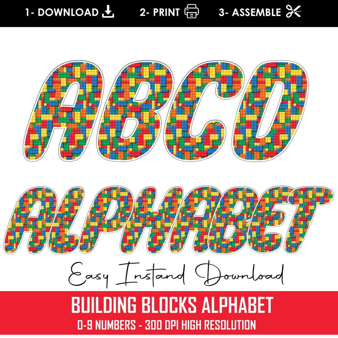 Blocks Alphabet PNG Building Blocks Birthday Blocks Birthday Alphabet ...