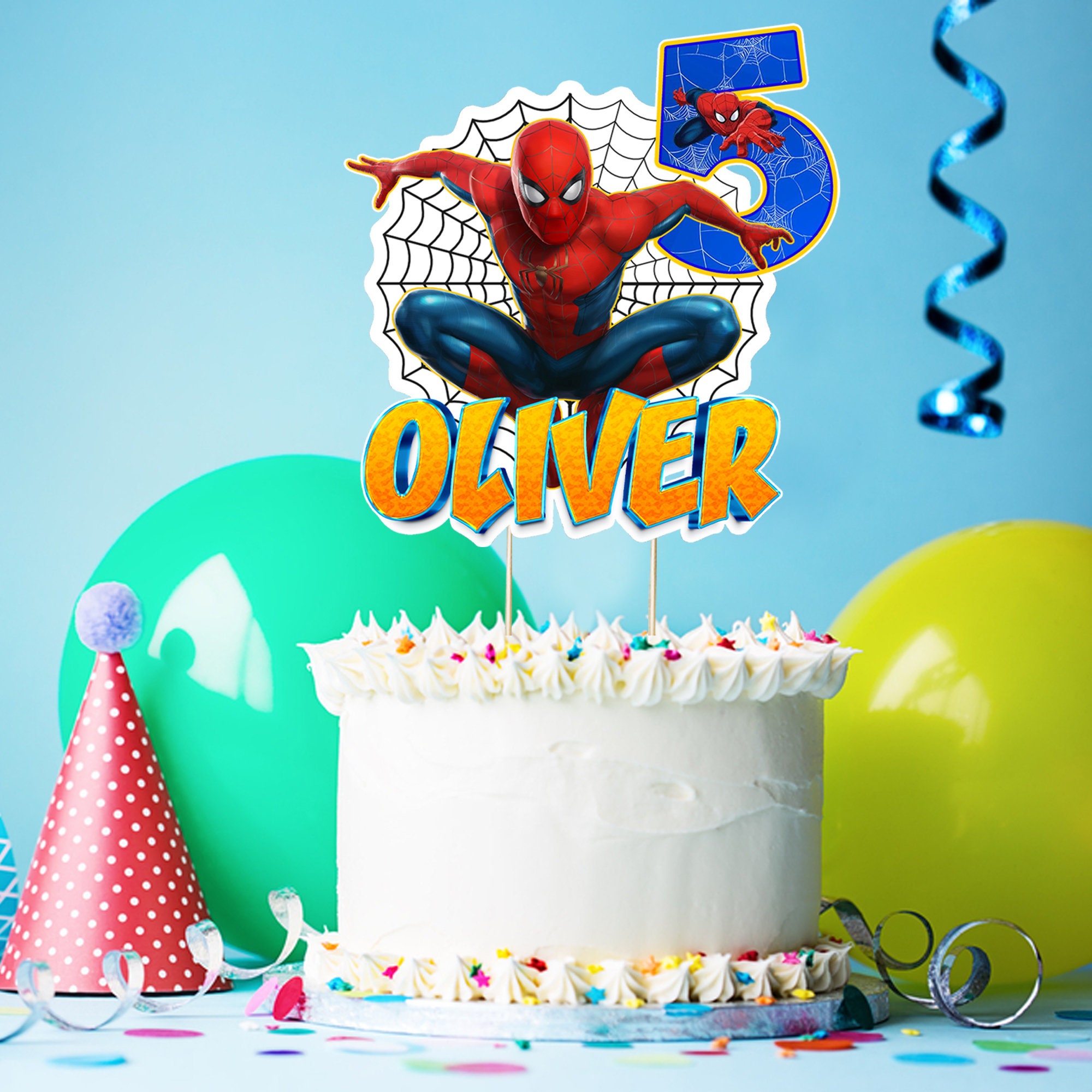 Printable Spiderman Cake Topperspiderman Birthday Cake - Etsy Hong Kong