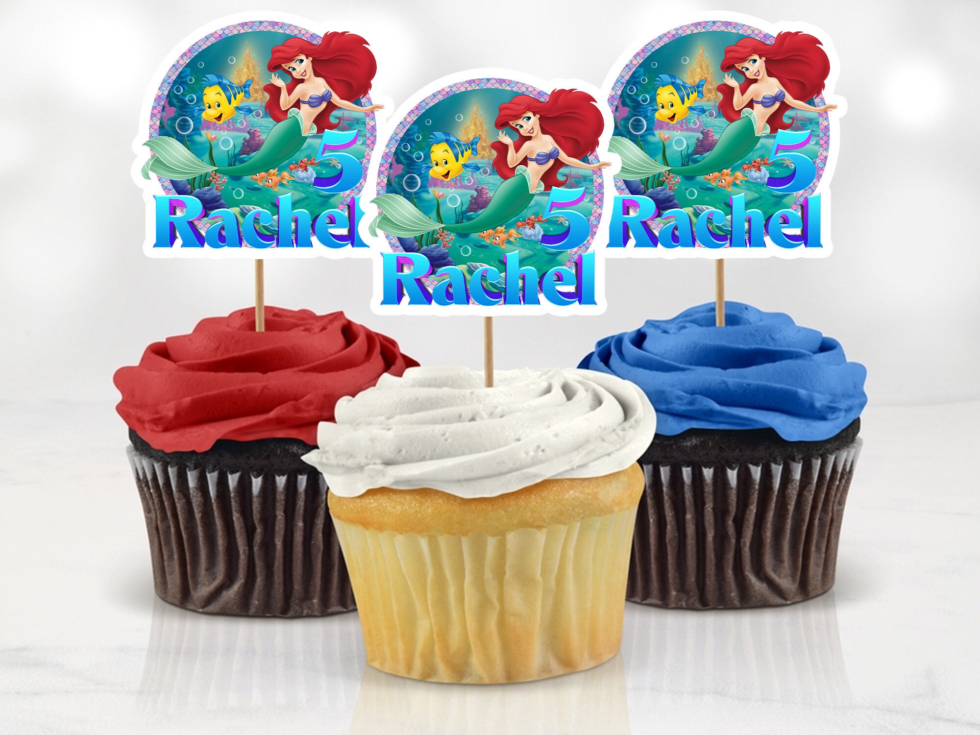 Printable Princess Ariel Cake Topper Princess Ariel Birthday - Etsy