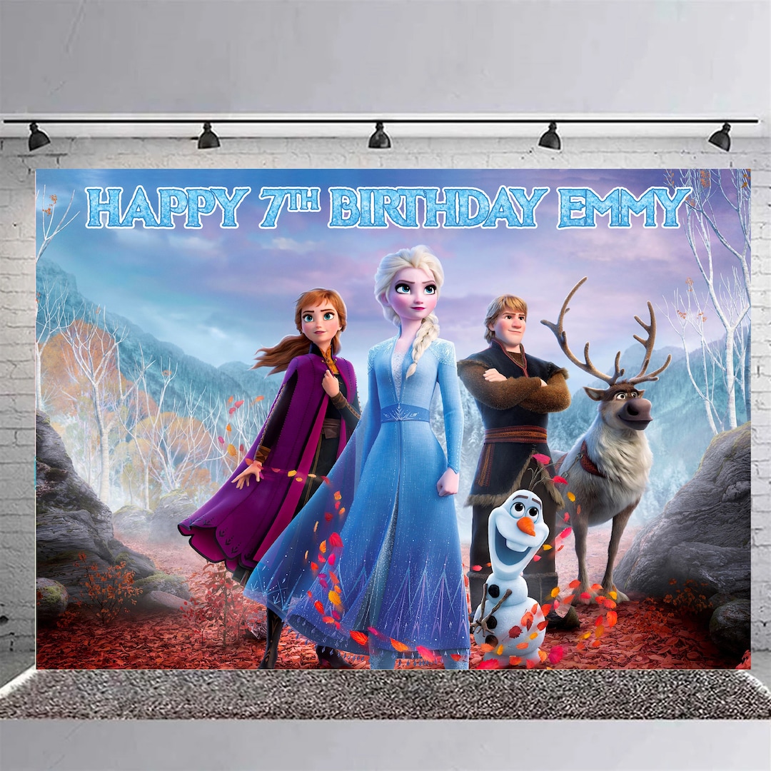 Elsa PHOTO Personalised Birthday Banner ELSA Personalised Birthday Elsa ...