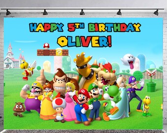 Mario Backdrop - Etsy