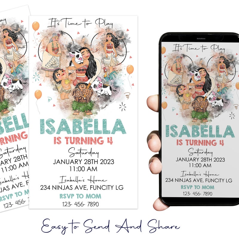 Moana Invitation - Etsy