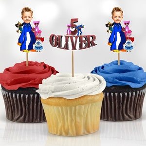 Printable Huggy Wuggy Custom Photo Cupcake Topper, Personalised Huggy ...