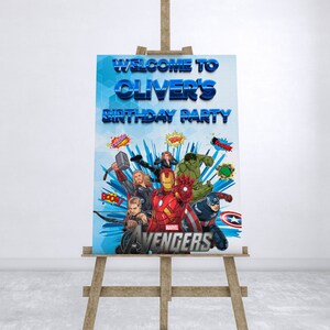 AVENGERS Birthday Welcome Sign, Avengers Personalized Birthday Welcome ...