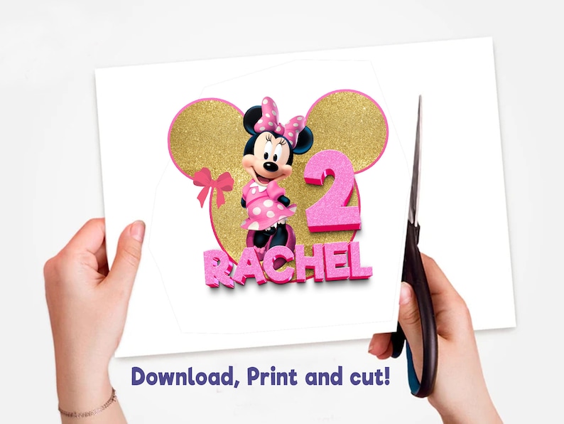 Printable Minnie Mouse Cake Topper Minnie Mouse Birthday - Etsy