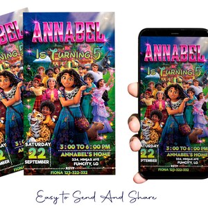 Encanto Birthday Invitation Party Mobile Phone Text Electronic Email ...
